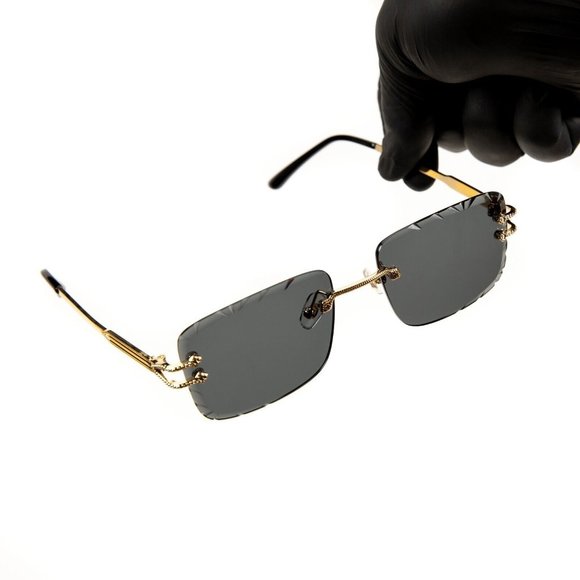 Unbranded | Accessories | Luxury Gem Cut Dark Black Tint Gold Wire ...